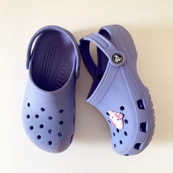 CROCS | Shoes | Crocs Youth Blueish Purple Classic Clogs With Jibbitz ...